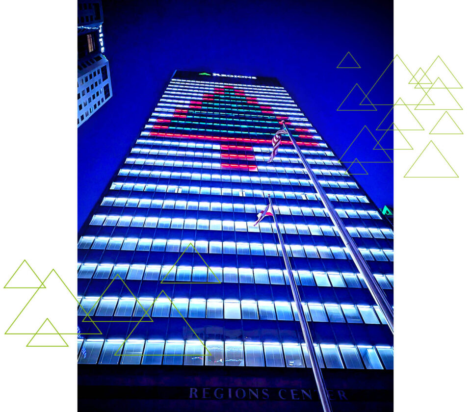 Regions Bank Headquarters Tower Celebrates the Season